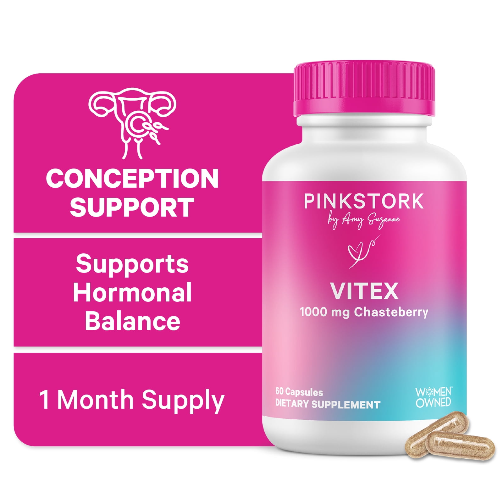 Pink Stork Vitex Chaste Tree Berry Supplement, 60 Ct - Walmart.com