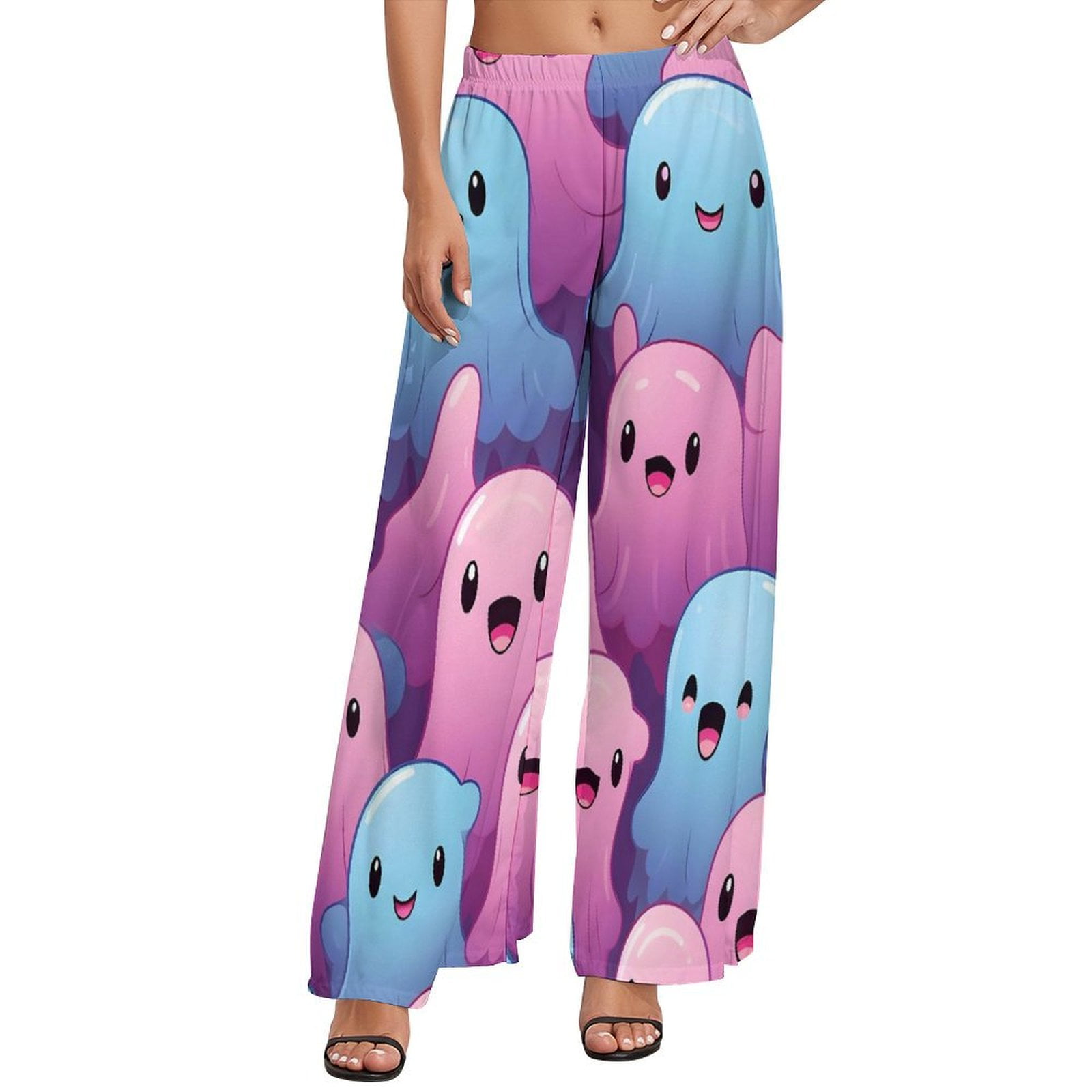 Pink Straight Pants Cute Halloween Sexy Wide Leg Pants Women Oversized ...