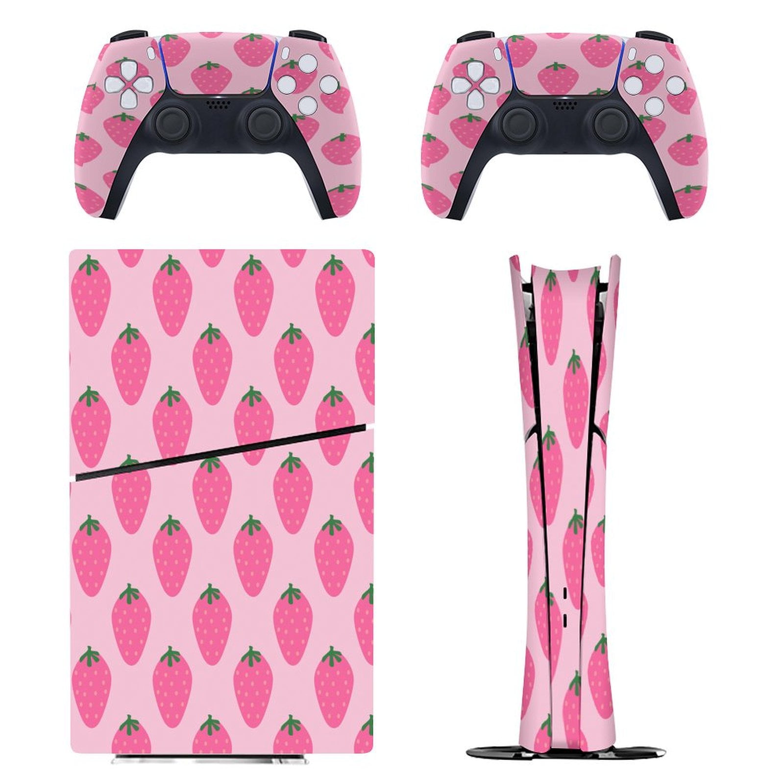 Pink, Strawberry, Full Print PS5/PS5 Slim Digital Disc Skin Sticker For ...