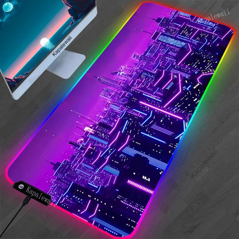 Pink Street Large RGB Mouse Pad Gaming Mousepad LED Mouse Mat Gamer ...