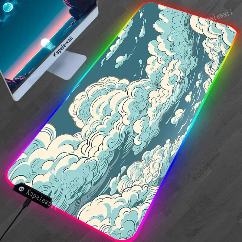 Pink Street Large RGB Mouse Pad Gaming Mousepad LED Mouse Mat Gamer ...