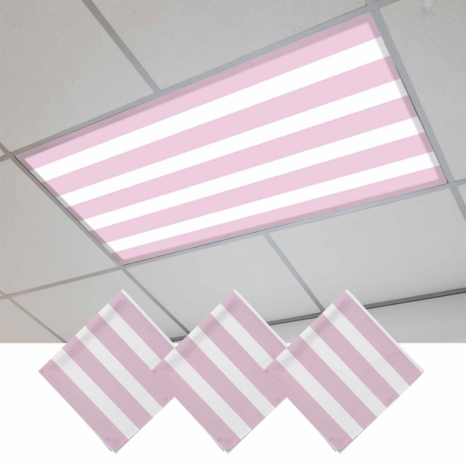 Pink Stripe Magnetic Fluorescent Light Covers for Ceiling Lights 2x4Ft ...