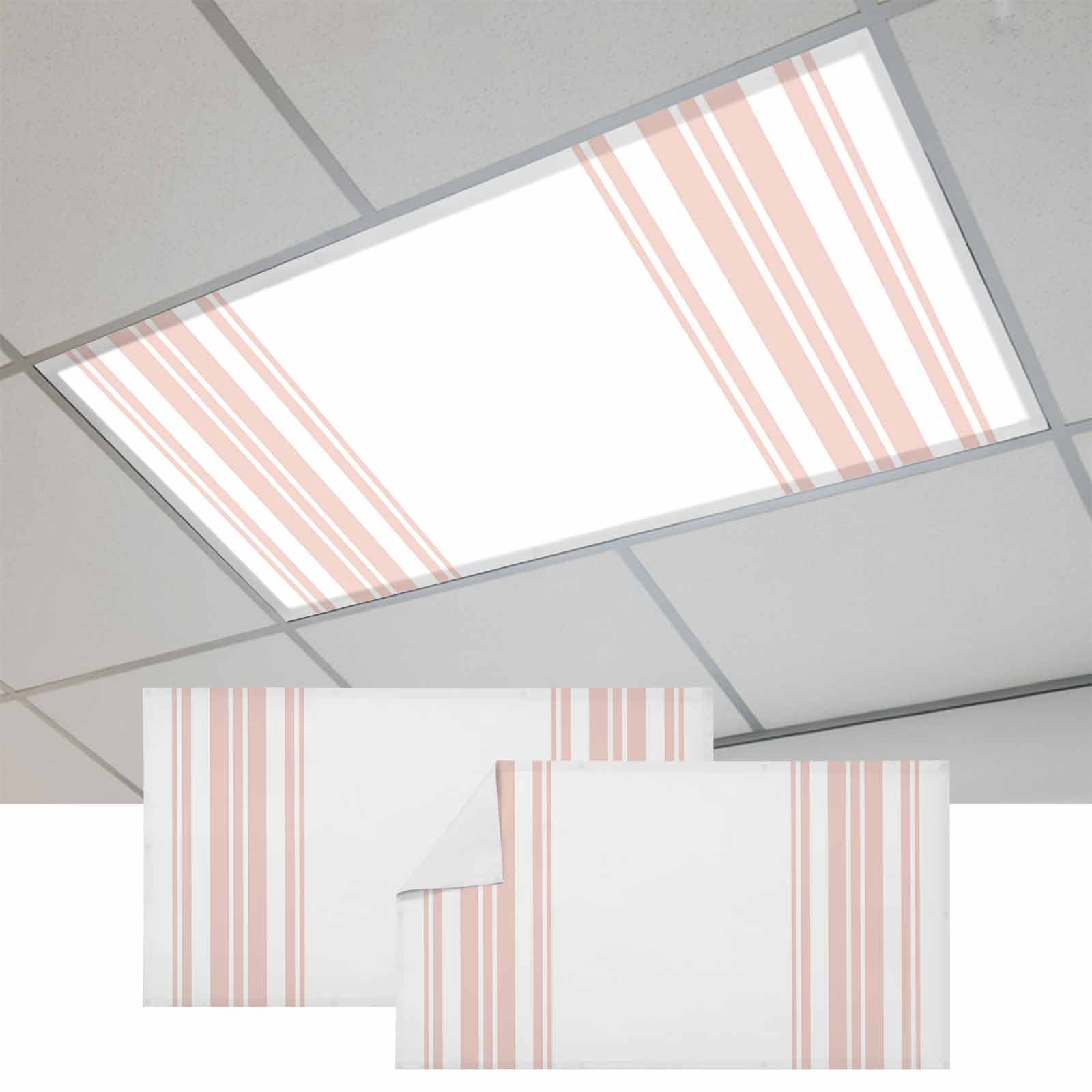 Pink Striped Magnetic Fluorescent Light Covers for Ceiling Lights 2x4Ft ...