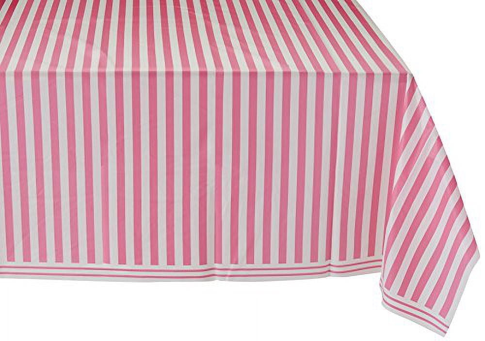 Pink Striped Plastic Table Cover, 108" x 54" - Walmart.com