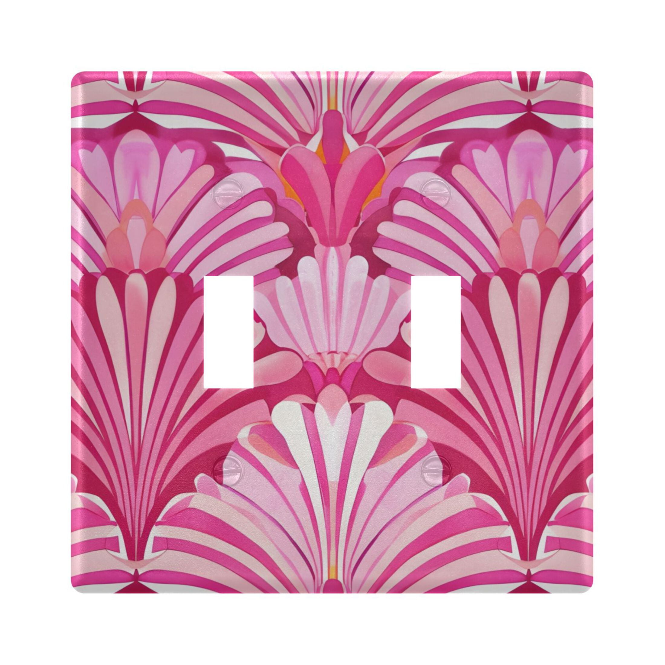 Pink Striped Shells Light Switch Plate Covers 2 Gang Wall Plate ...