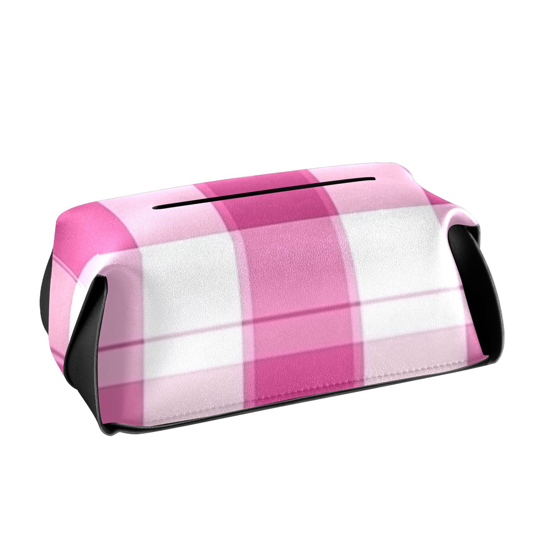 Pink Stripes Tissue Box Cover Leather Square Rectangle Tissue Box ...