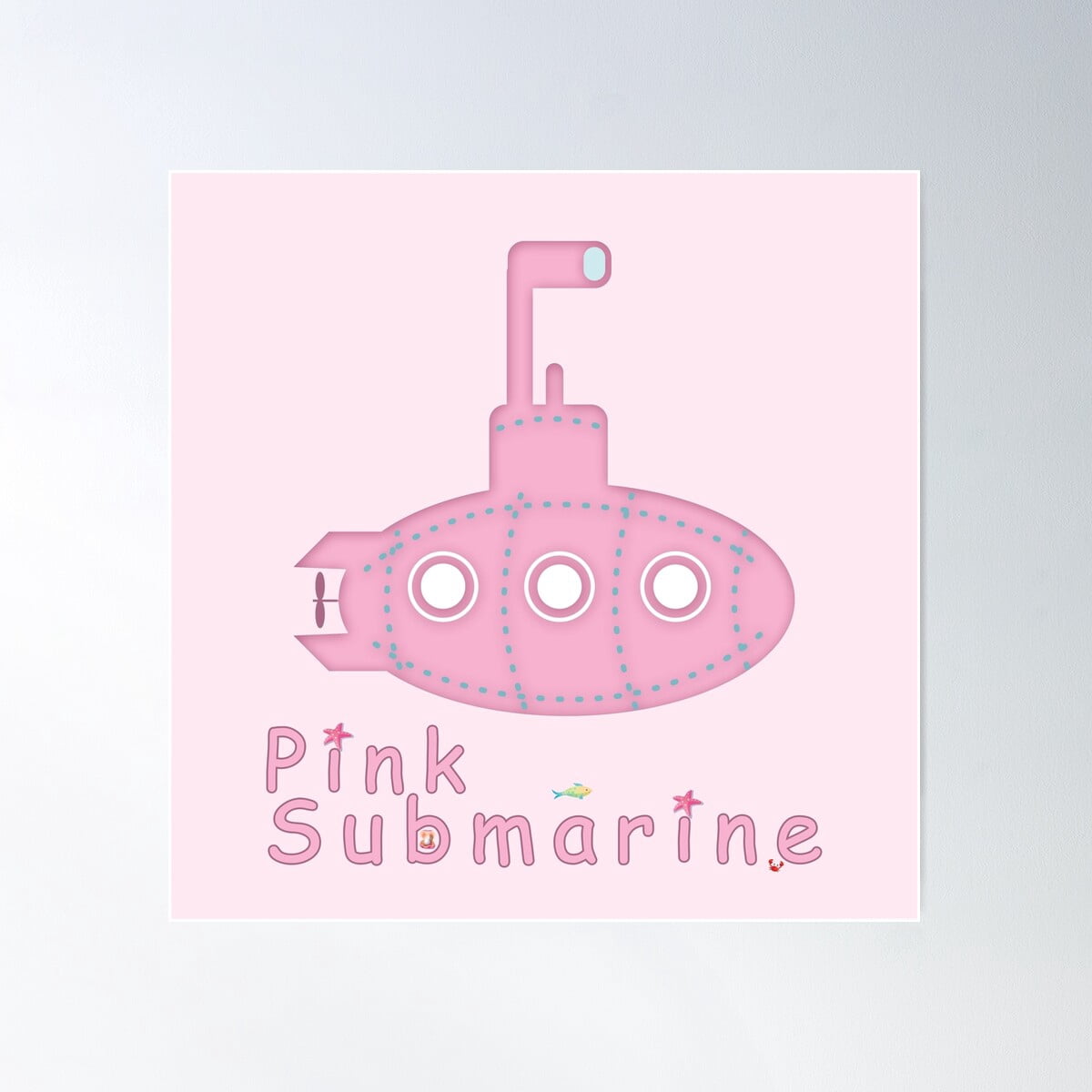 Pink Submarine Poster Wall Art, Modern Wall Decor For Living Room ...
