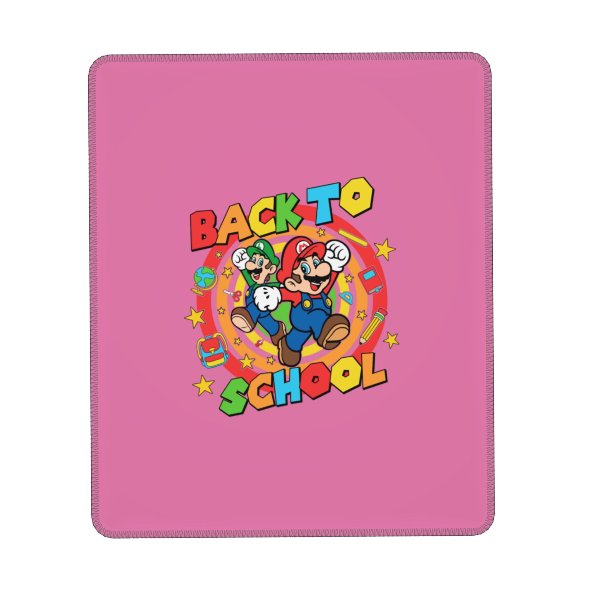 Pink Super Mario Back To School Rubber Lock Edge Mouse Pad (Vertical ...