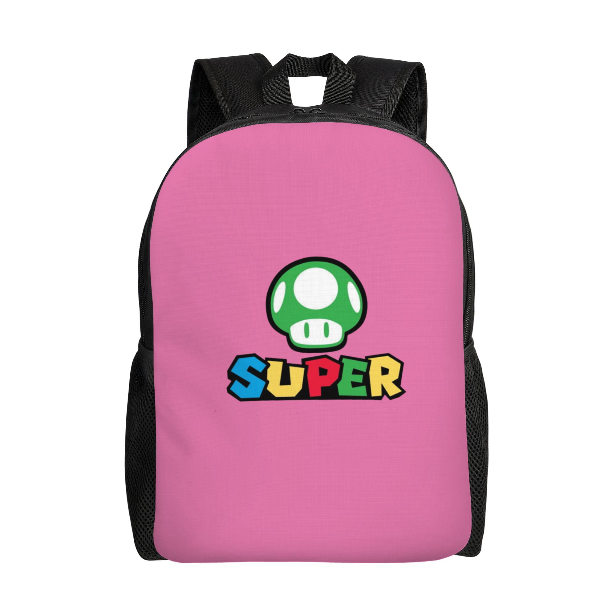 Pink Mari-o Toad Backpack Simple Lightweight Casual Backpack Travel ...