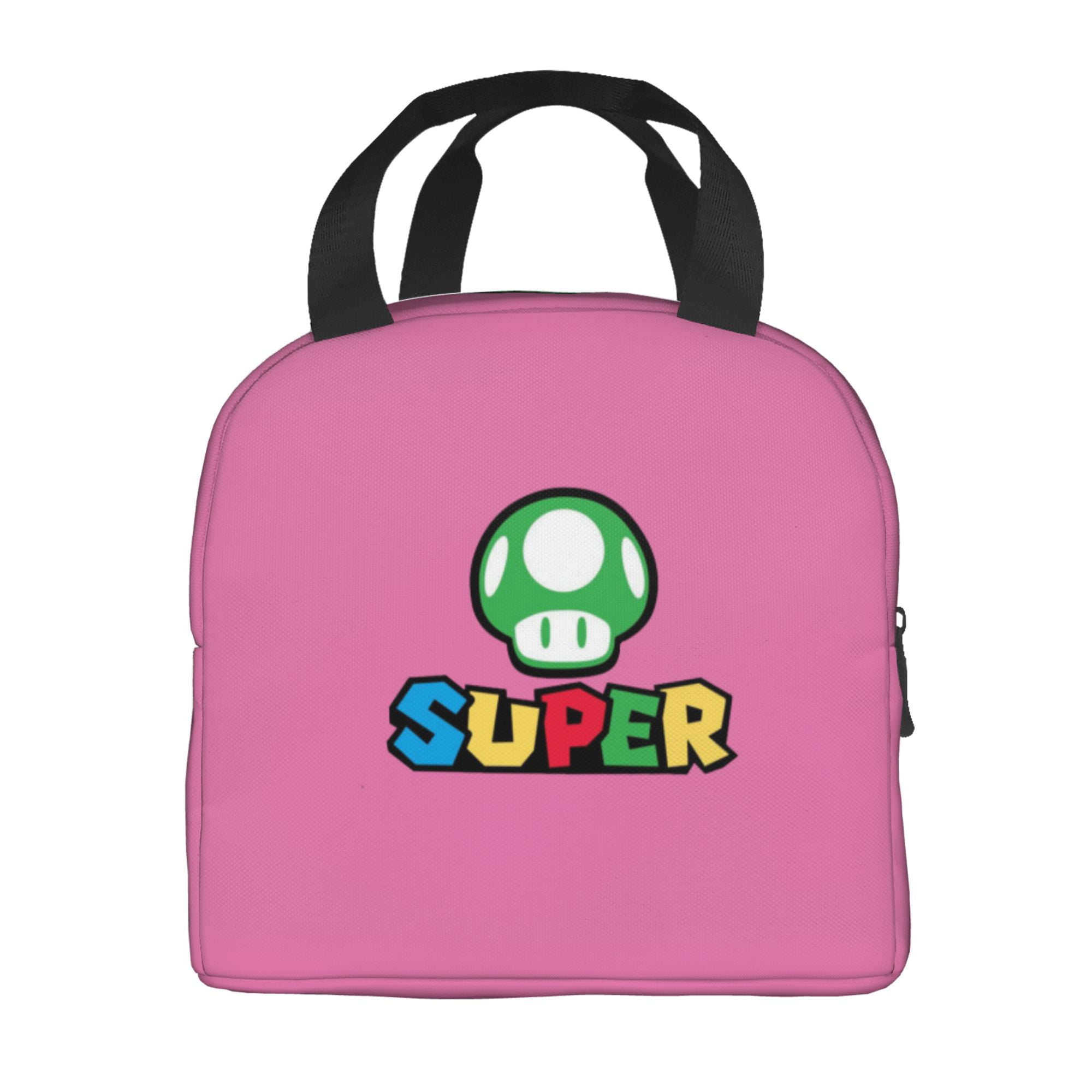 Pink Super Mario Toad Lunch Bag for Reusable Insulated Lunch Box for ...