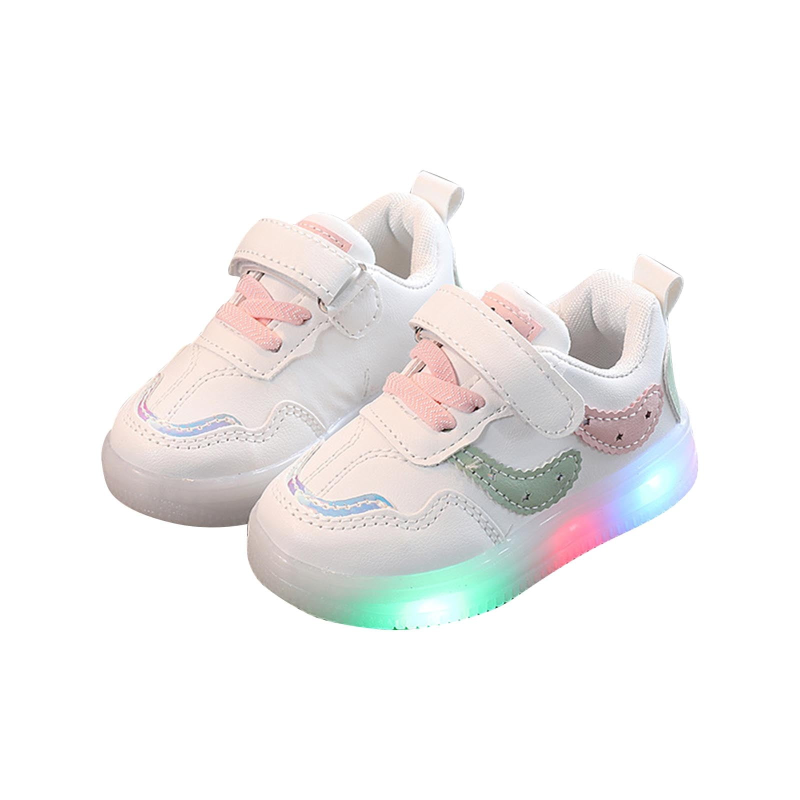 Pink Supportive Light-Up Board Shoes For Kids Featuring Easy Fastening ...