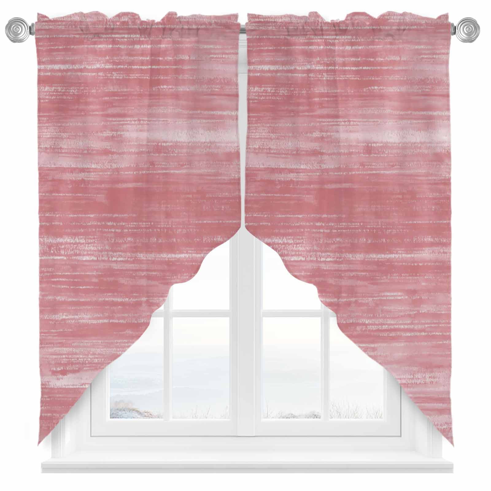 Pink Swag Kitchen Curtain Valances, Modern Abstract Gradient Pink Lines ...