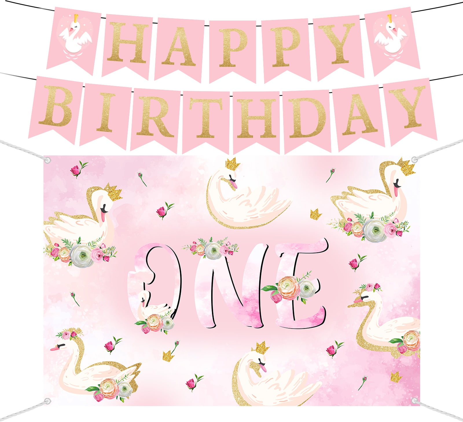 Pink Swan Baby Shower Party Decorations for Girl, Pink Swan Birthday ...