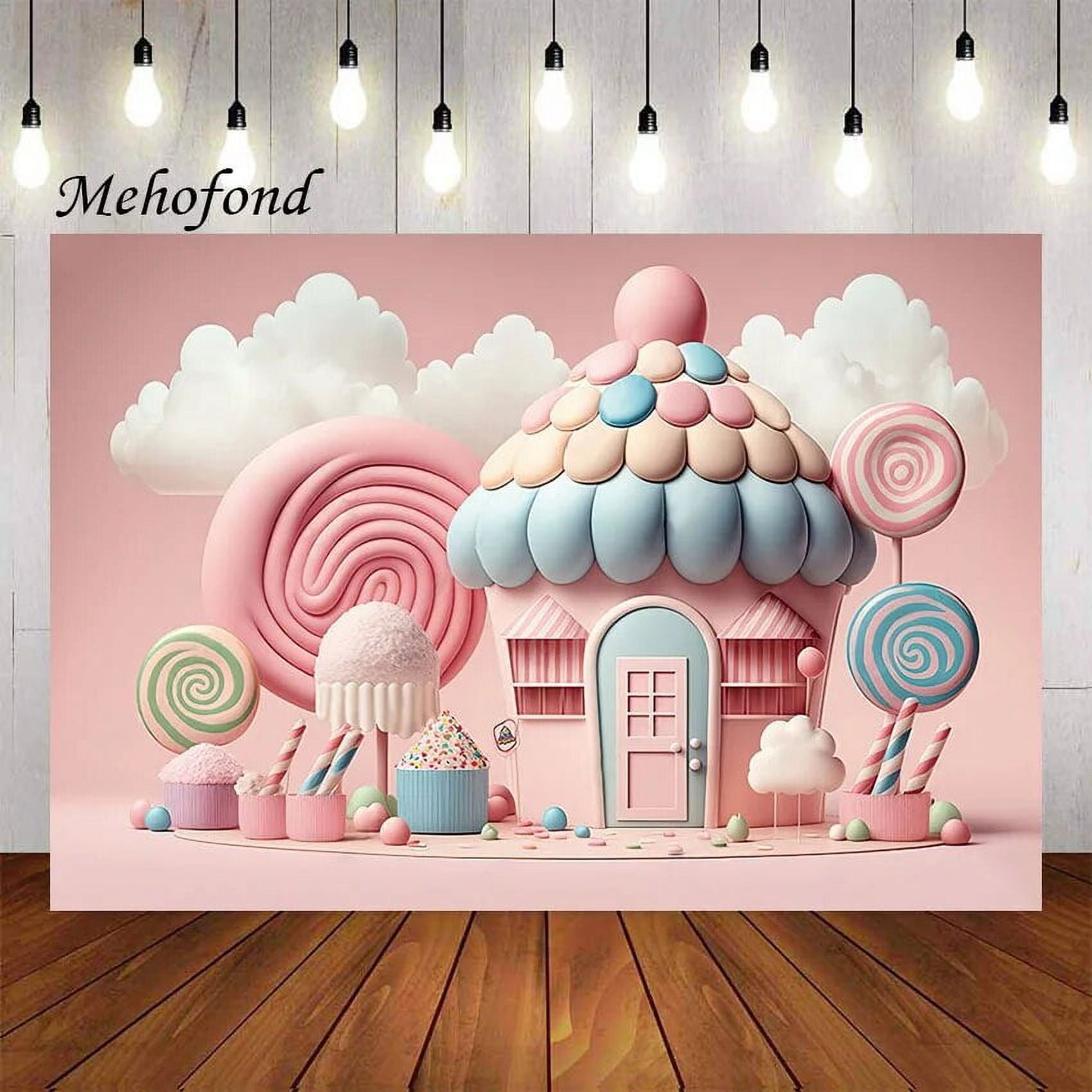 Pink Sweet Lollipop Ice Cream Girl Birthday Party Cake Smash Portrait r ...
