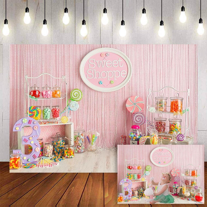 Pink Sweet Shoppe Candy Birthday Party Baby Shower Child r Backdrop ...