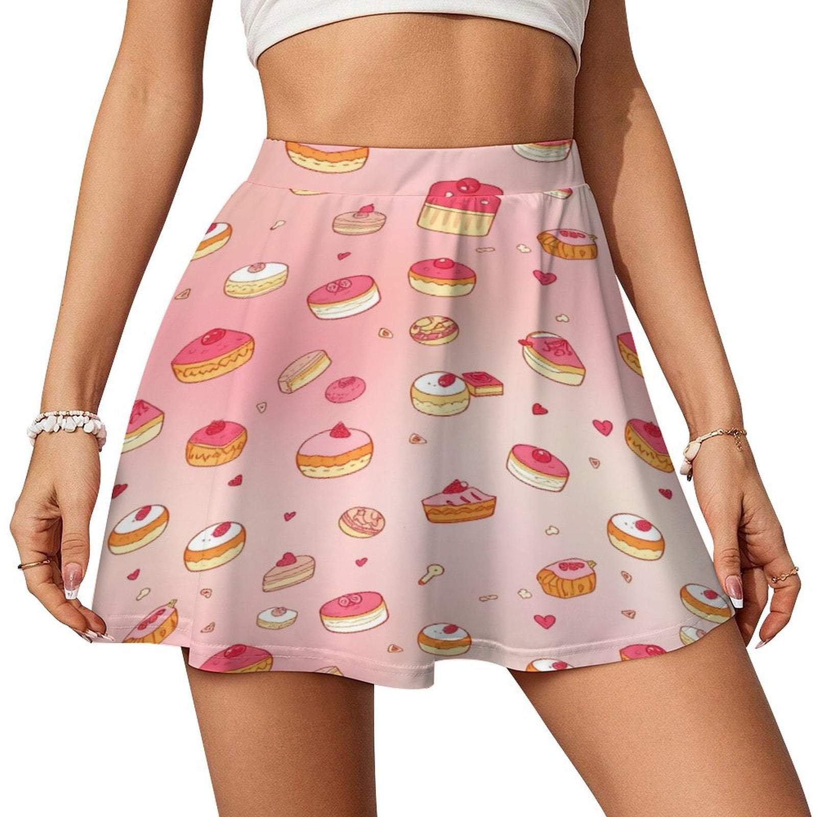 Pink Sweet Treats Skating Skirt Casual Skirts Woman Cute Mini Skirt ...