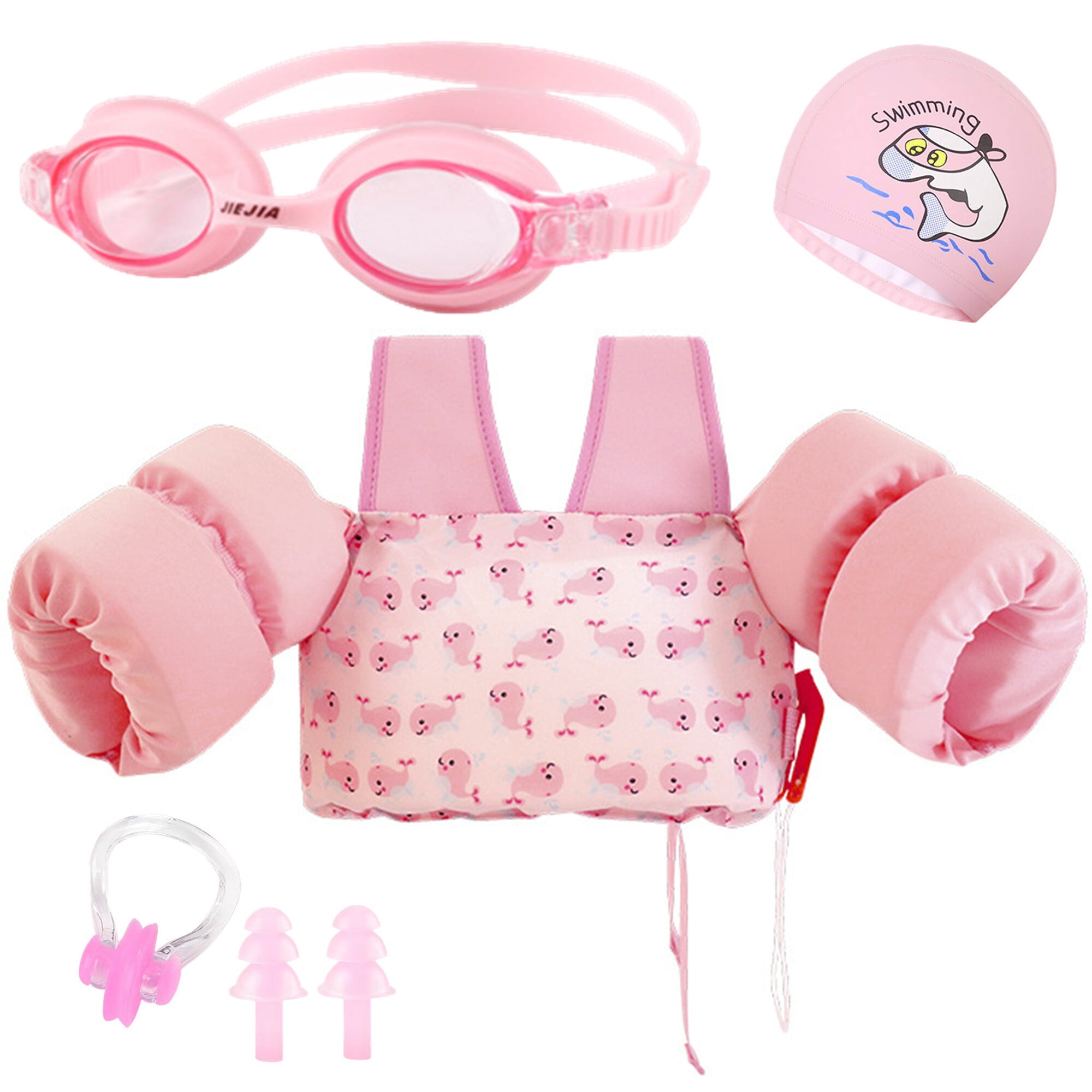 Pink Swim Vest for Kids,Floaties Life Jacket Arm Floaties with Anti-fog ...
