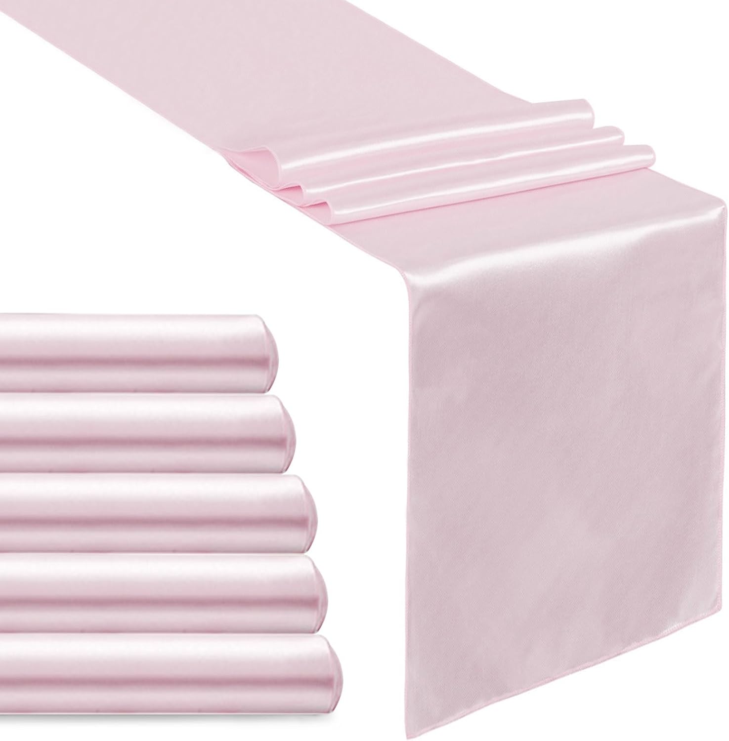 Pink Table Runner Set of 5 Satin Table Runners Wedding Table Runners ...