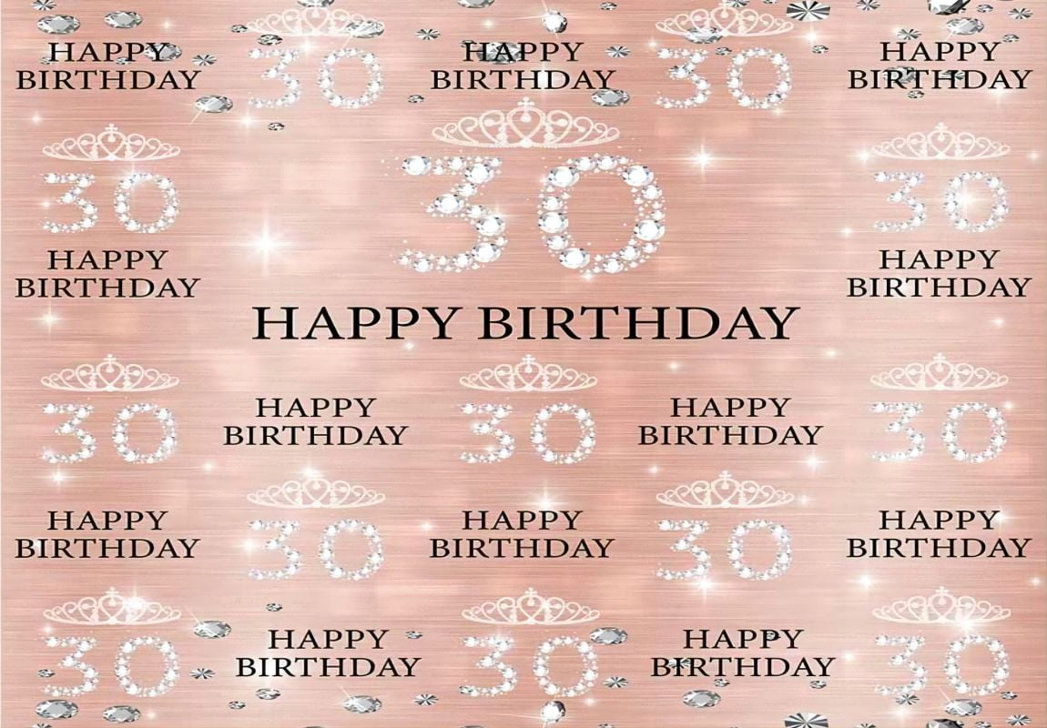 Pink Talk Thirty to Me Backdrop Happy 30th Birthday Party ration Banner ...