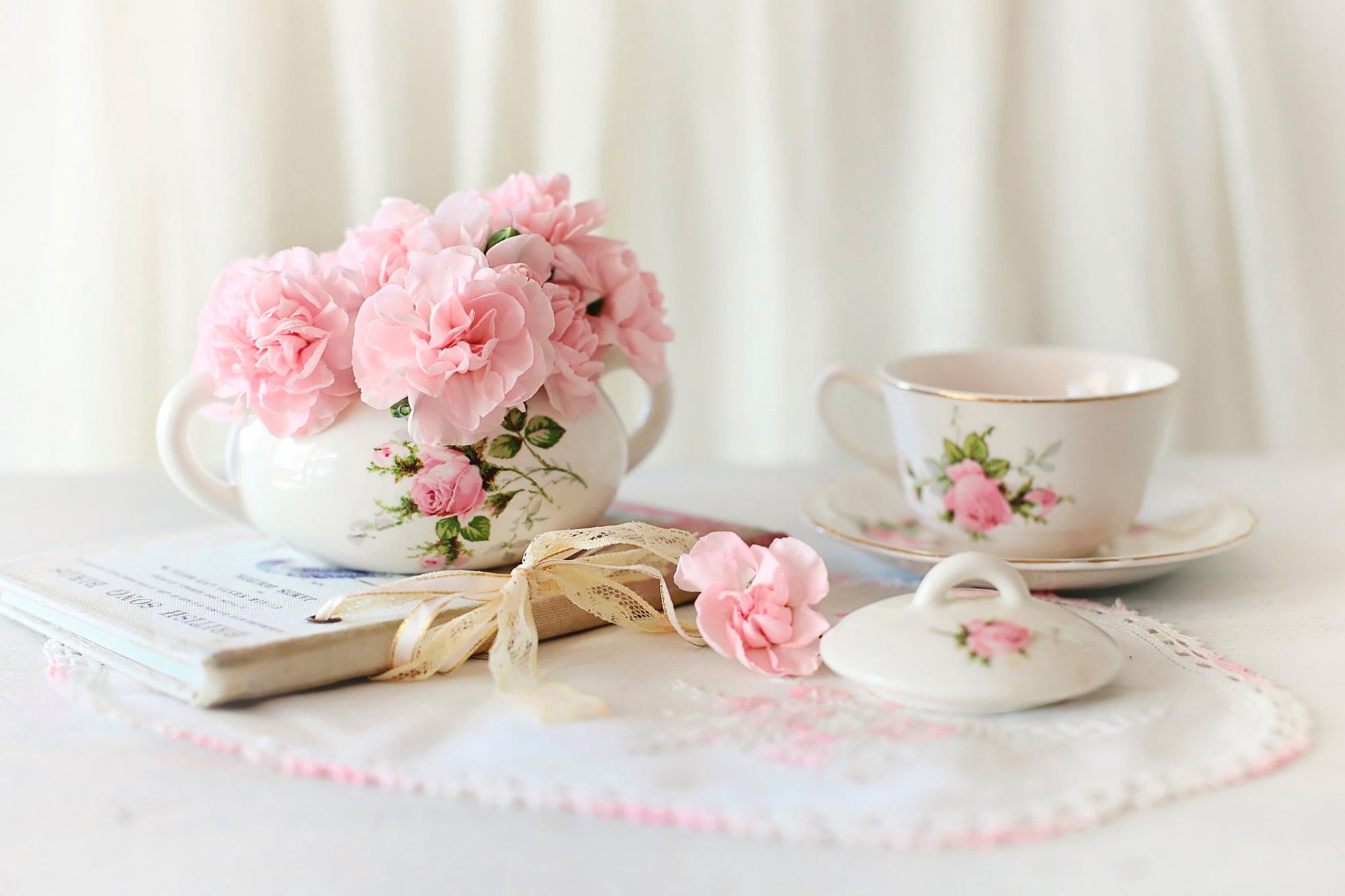 "Pink Tea Party" Painting Print on Wrapped Canvas - Walmart.com
