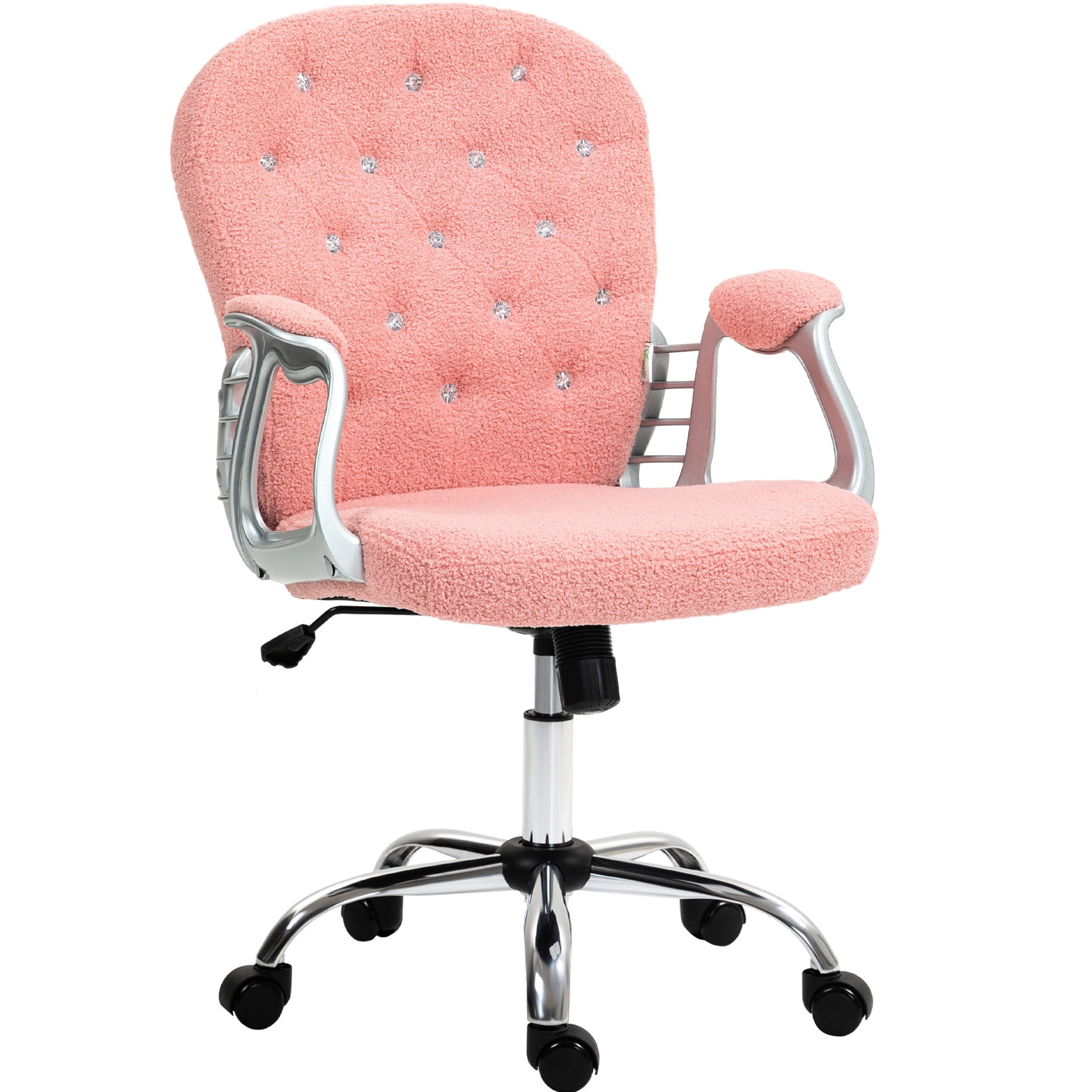 Pink Teddy Fleece Chair with Tilt Function and 360° Swivel - Relaxing ...