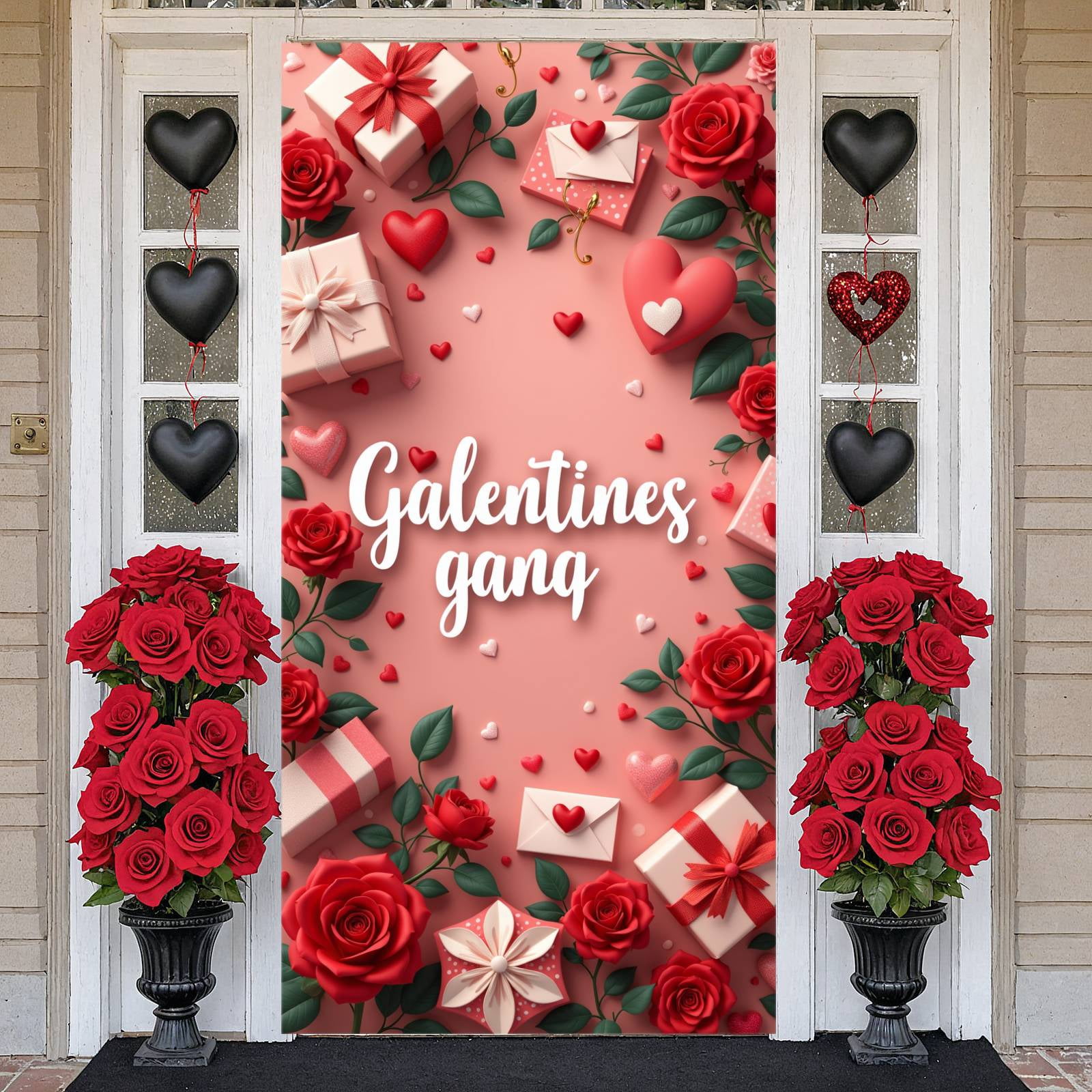 Pink Theme Ladies Celebration Banner Heart-shaped Women Party Display ...