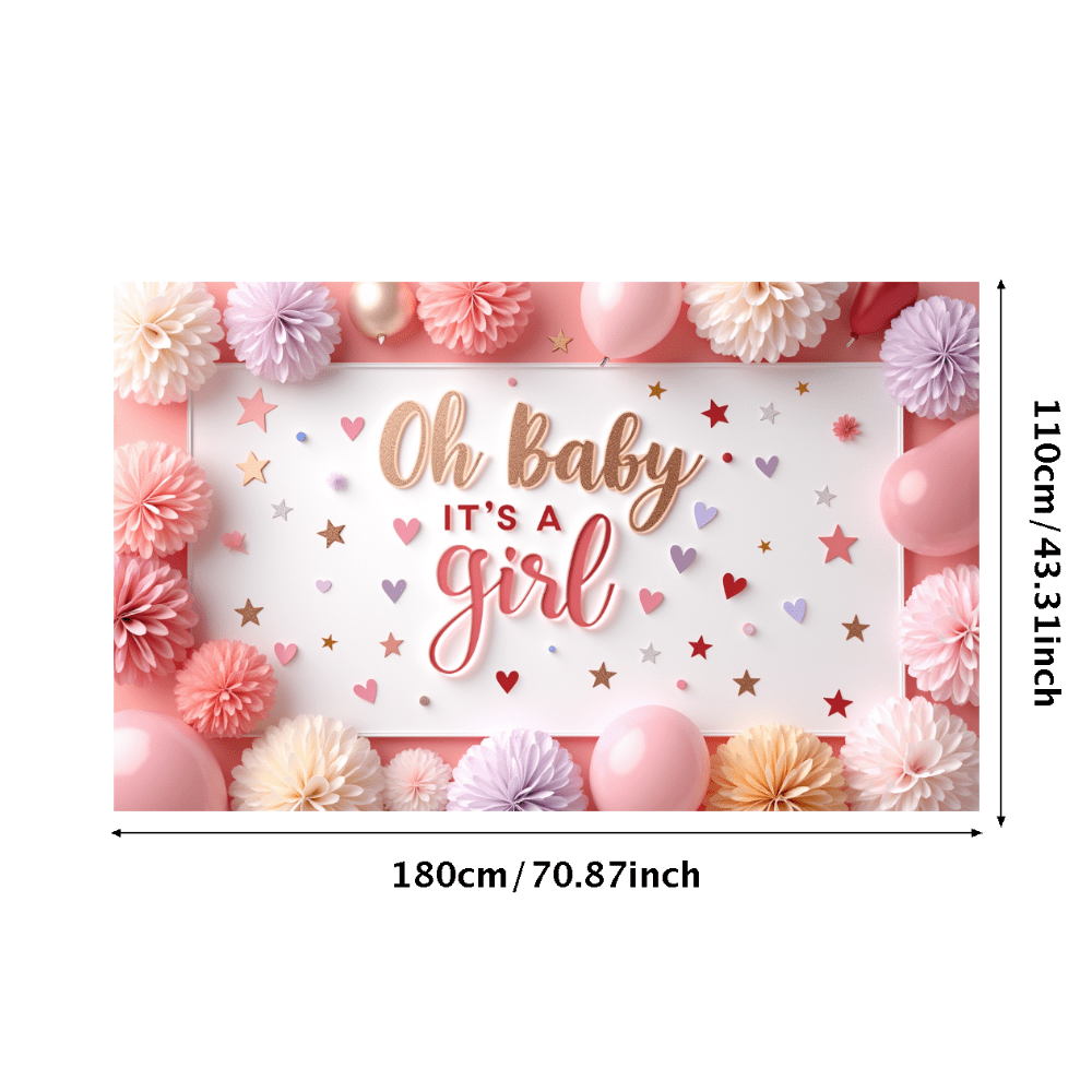 Pink Theme Newborn Banner Decorative Design Baby Shower Event Banner ...