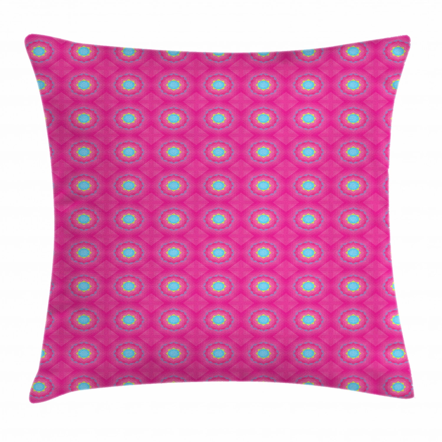 Pink Throw Pillow Cushion Cover, Geometric Shapes Triangles Forming ...