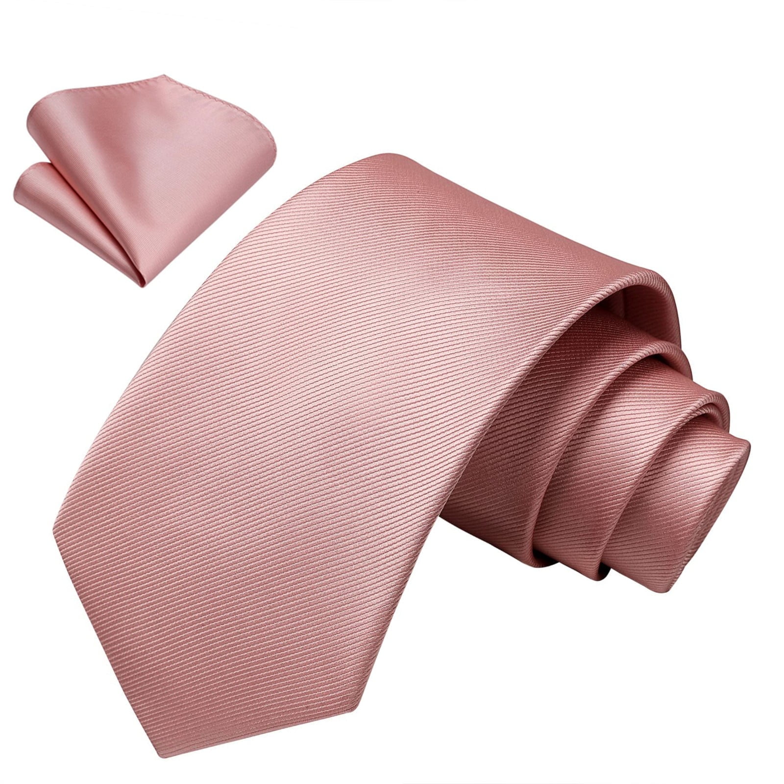 Pink Ties for Men Classic Satin Silk Necktie with Pocket Square Set for ...