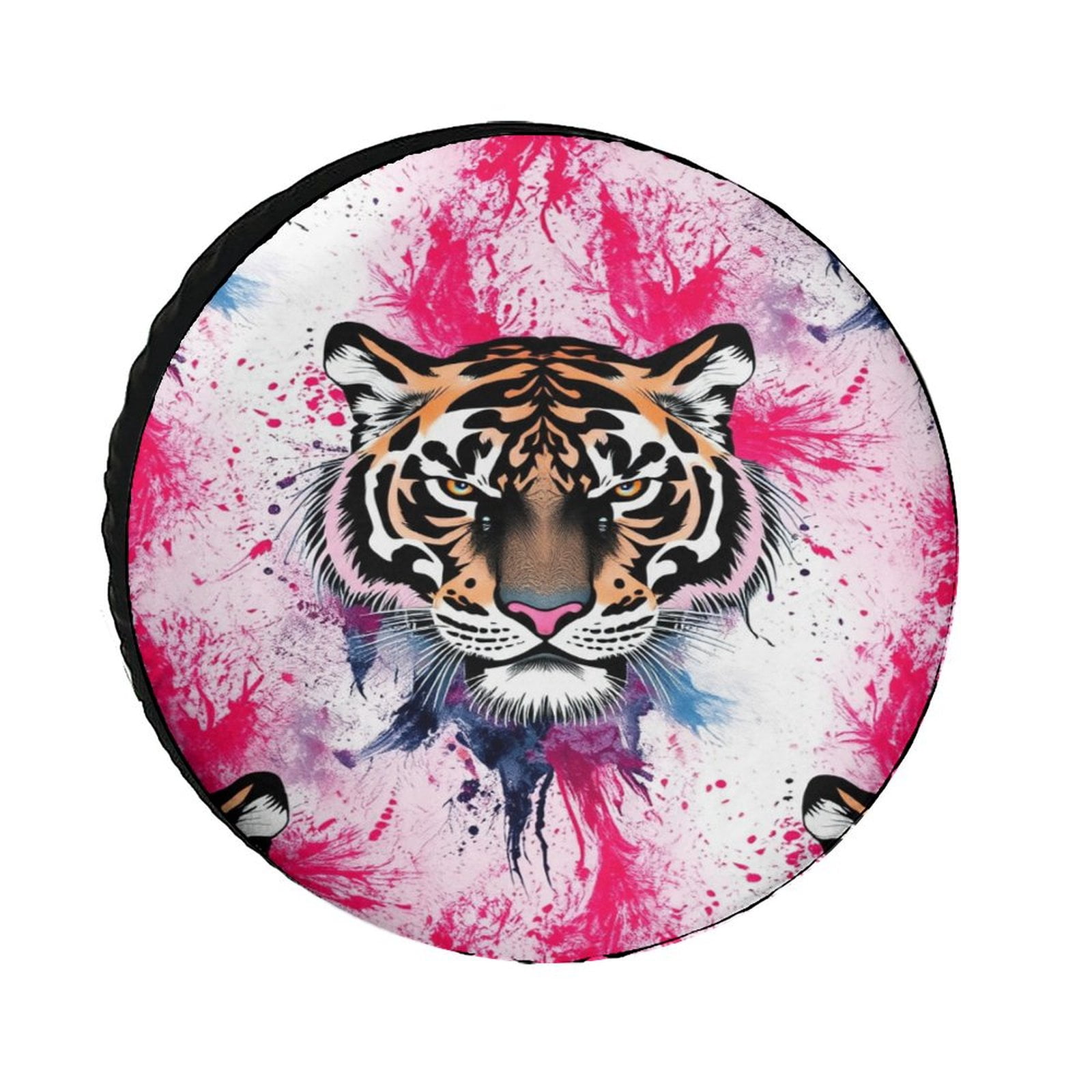Pink Tiger Splash Pattern Art Spare Tire Cover Universal Waterproof ...