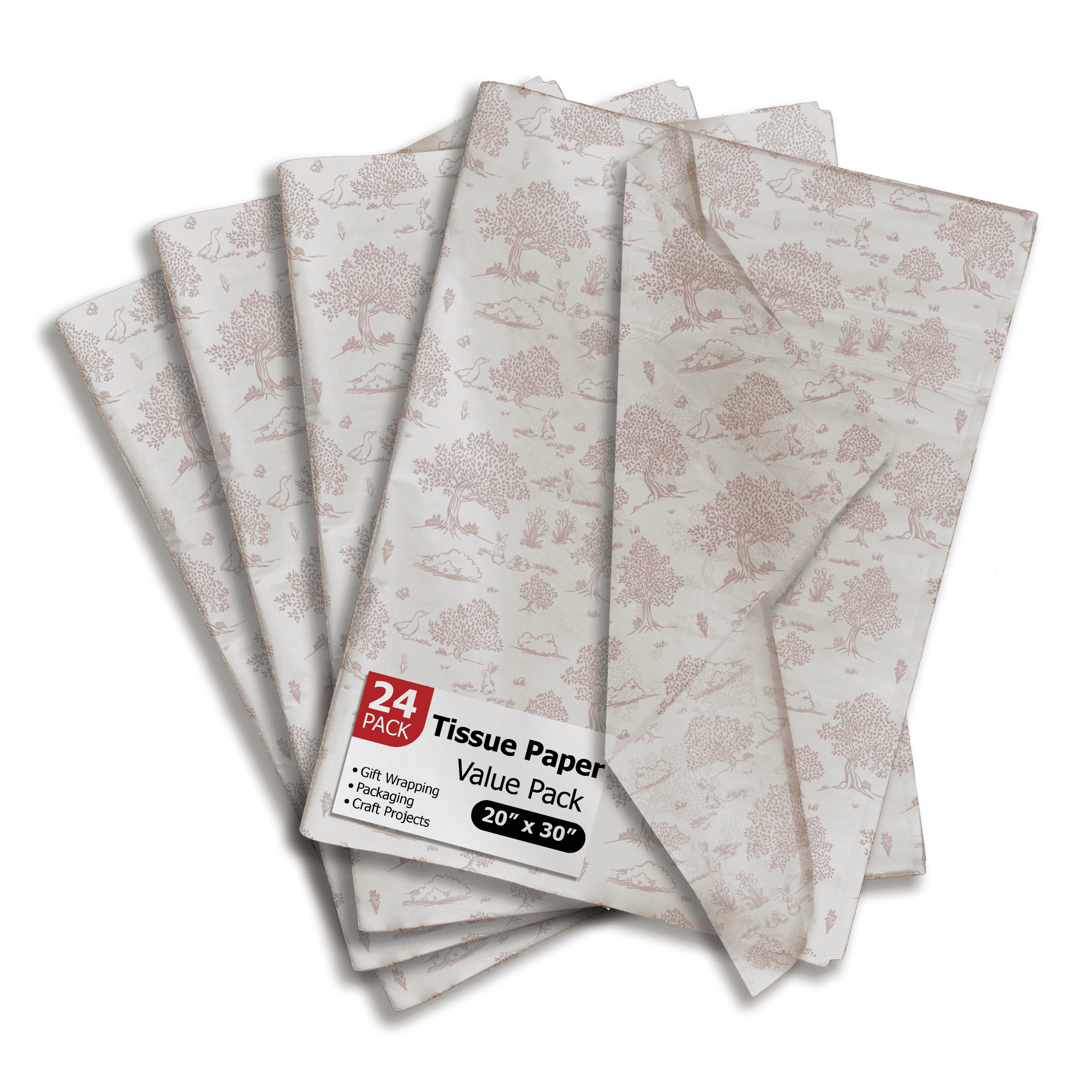 Pink Toile Printed Tissue Paper for Valentine's Day Gift Bags or Boxes ...