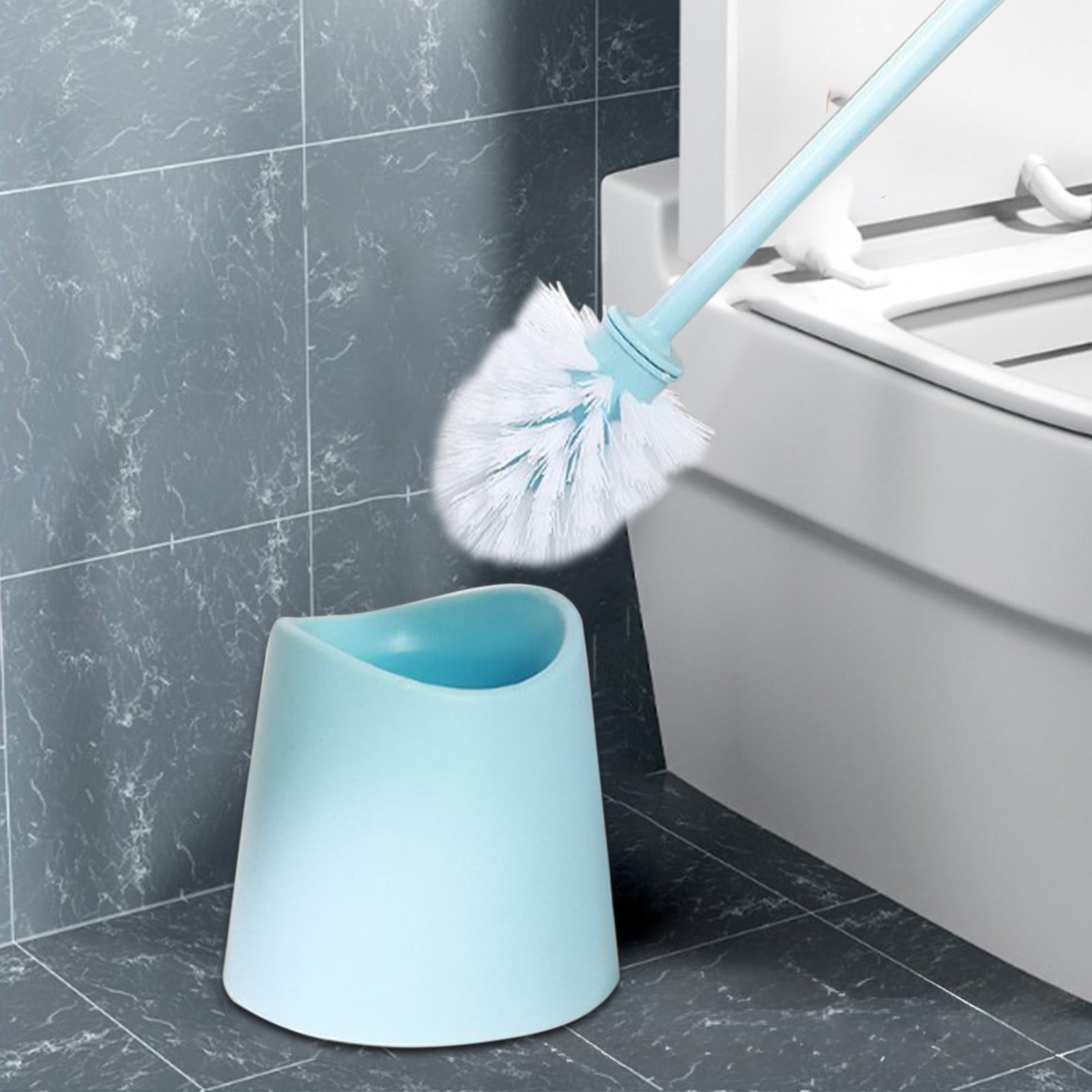 Toilet Brush Set with Base, Rust-Resistant Brush Head for Thorough ...