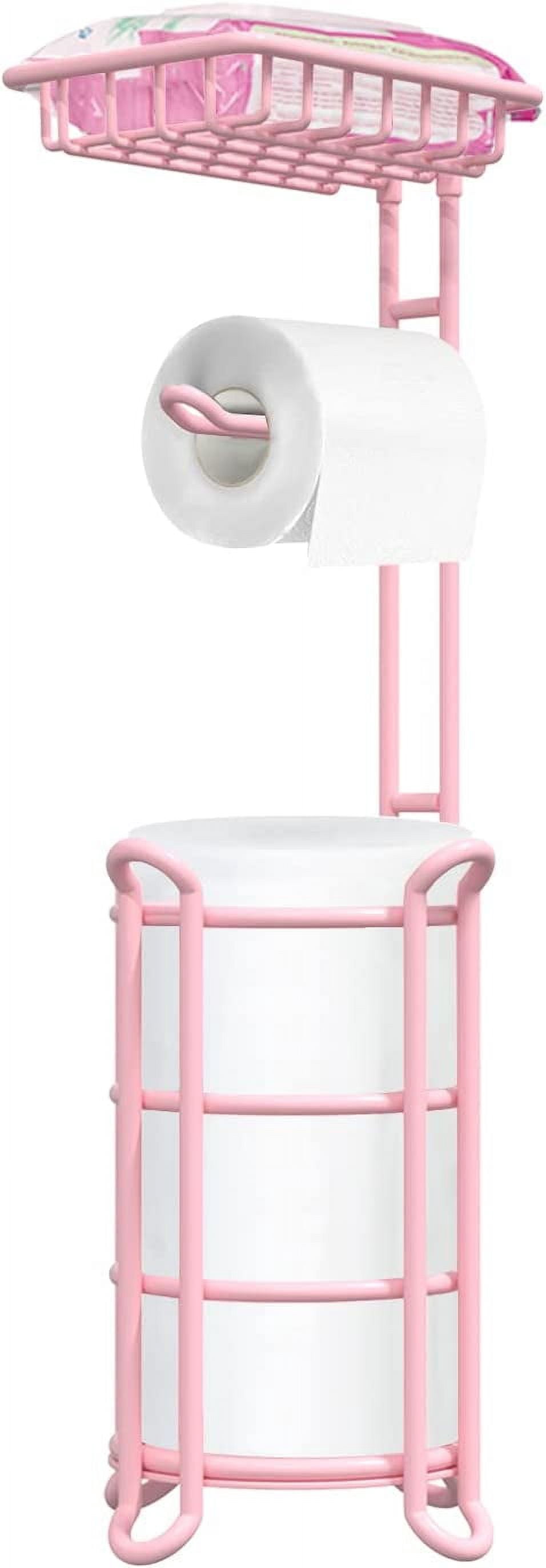 Pink Toilet Paper Holder Stand Tissue Holder for Bathroom Floor ...
