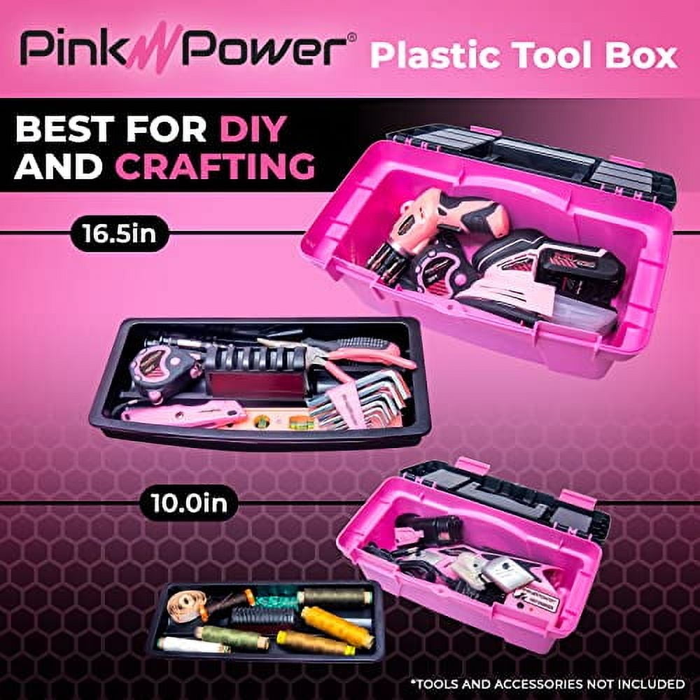 Pink Tool Box for Women - Sewing, Art & Craft Organizer Box Small ...