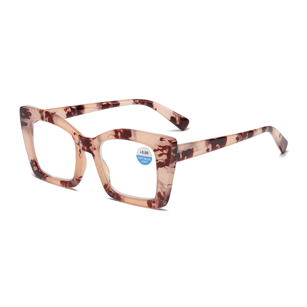 Pink Tortoiseshell Thick Oversize Square Reading Glasses 2.50 for Women ...