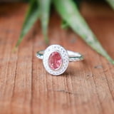 Pink Tourmaline Ring, 925 Sterling Pure Silver Ring, Charm Ring ...