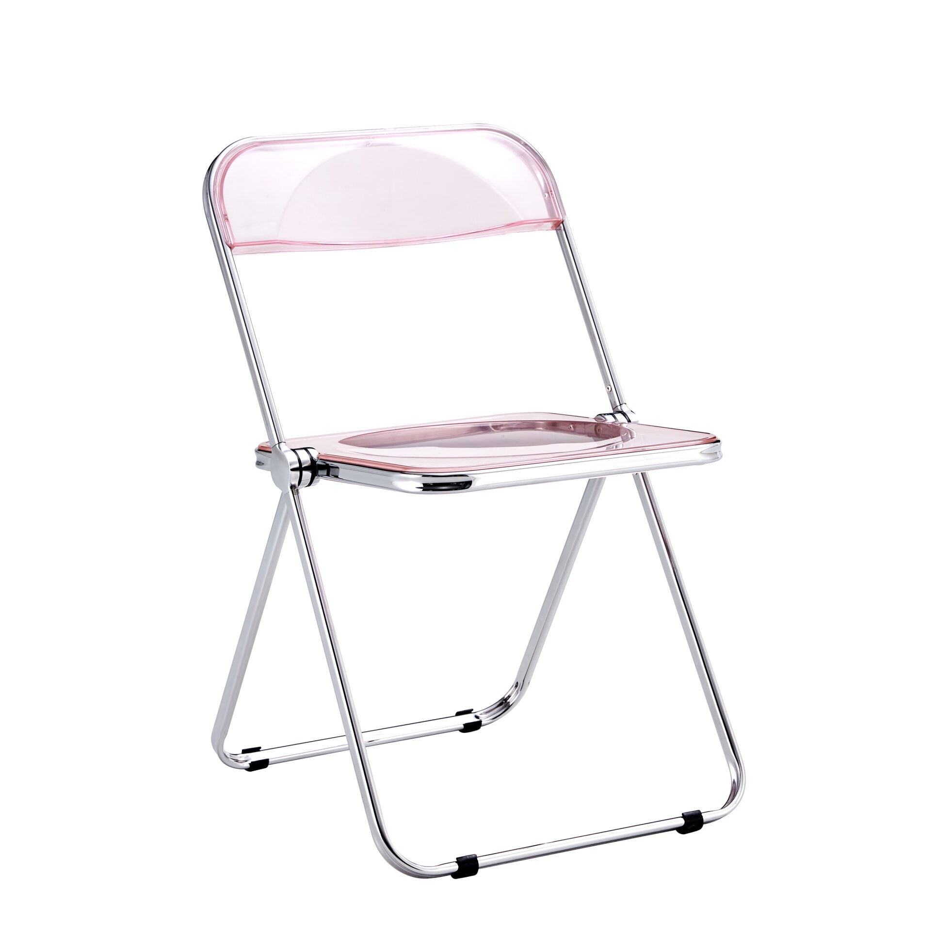 Pink Transparent Acrylic Folding Chair, Modern Clear PC Plastic Chair ...