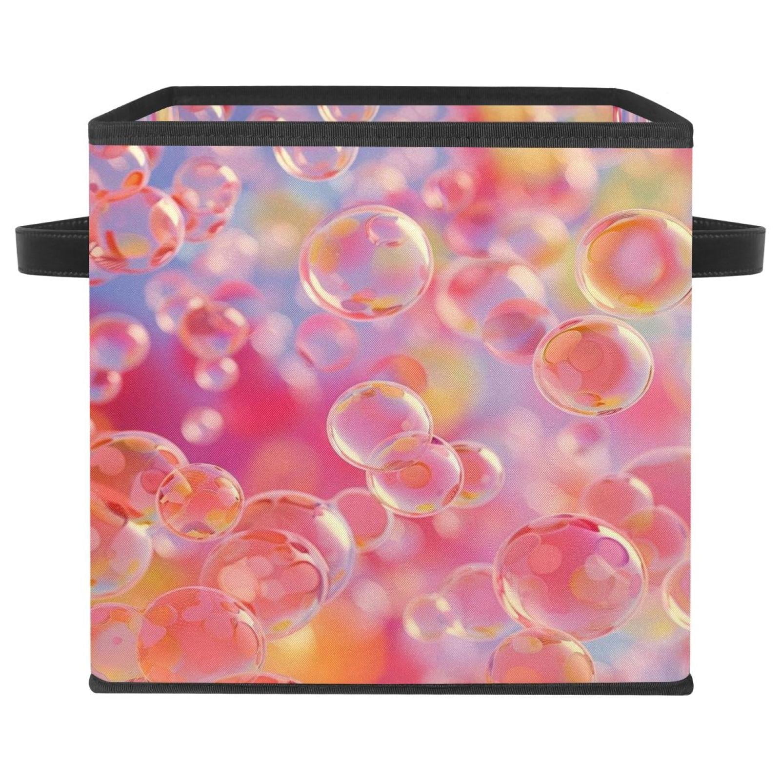 Pink Transparent Bubbles Storage Bins, Extra Large Closet Storage Cube ...