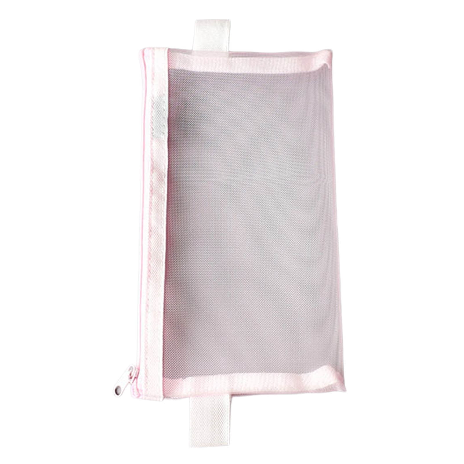 Pink Transparent Mesh Pencil Case Student Stationery Organizer Office ...
