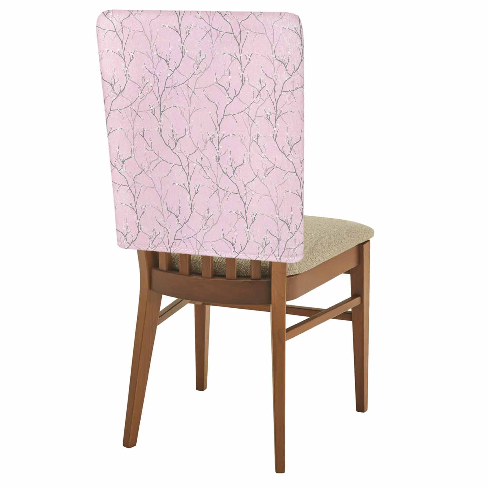 Pink Tree Branch Chair Back Covers Set of 6, Retro Classic Art Pink ...