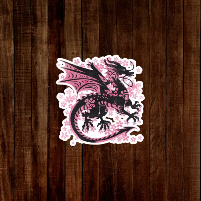 Pink Tribal Dragon Fantasy Sticker - Mythical Creature Decal For ...