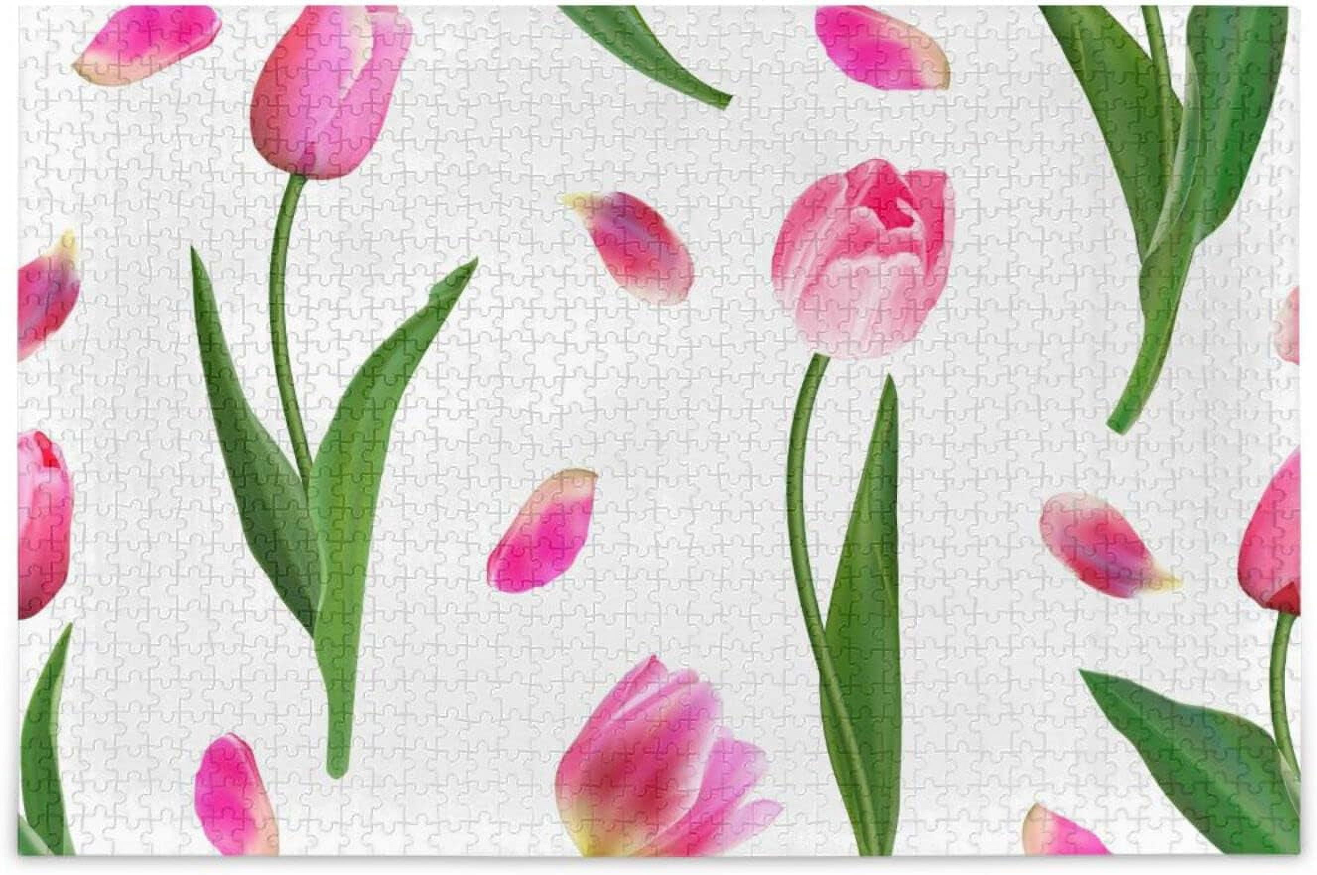 Pink Tulip Flowers Jigsaw Puzzles 500 PiecesPuzzles for Adults Family ...
