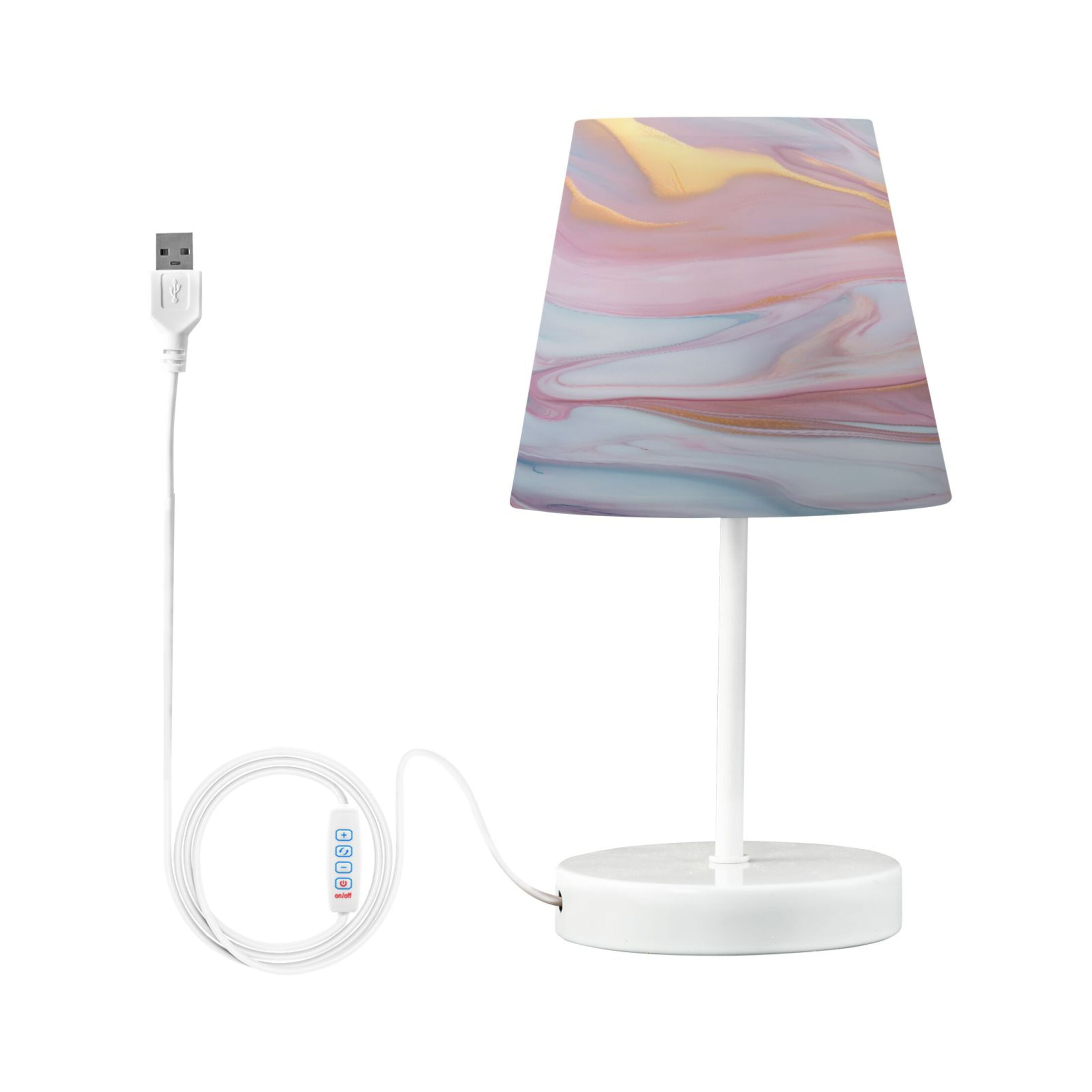 Pink Turquoise Lavender Marble Desk Lamp LED Table Nightstand Lamps ...