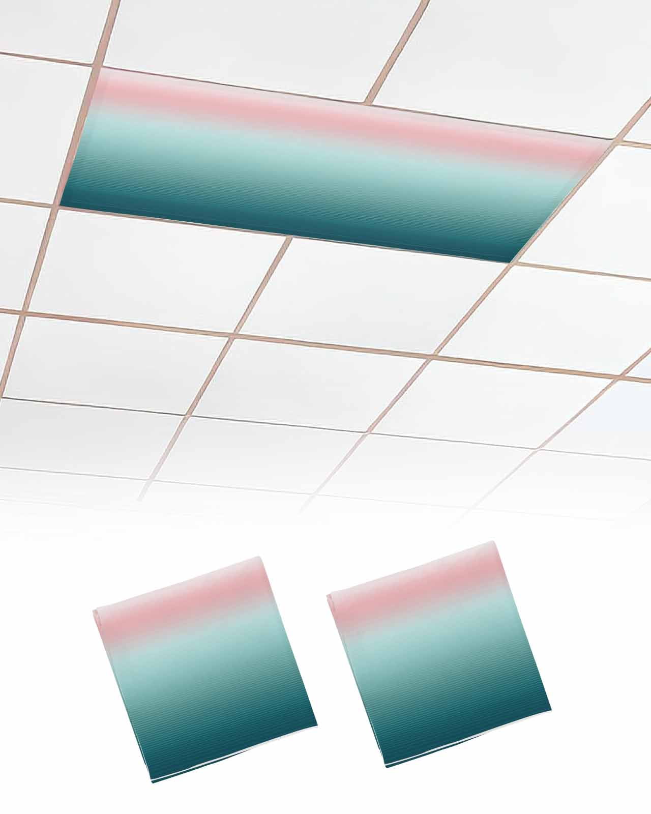 Pink Turquoise Ombre Fluorescent Light Covers for Ceiling Lights 4x2 ...