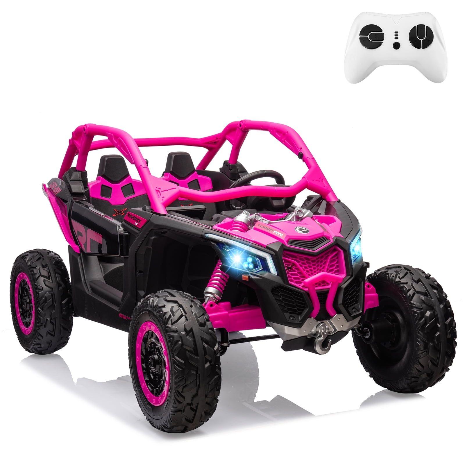 Pink Two Seat CAN AM Licensed Ride On UTV For Kids With Dual 24V ...