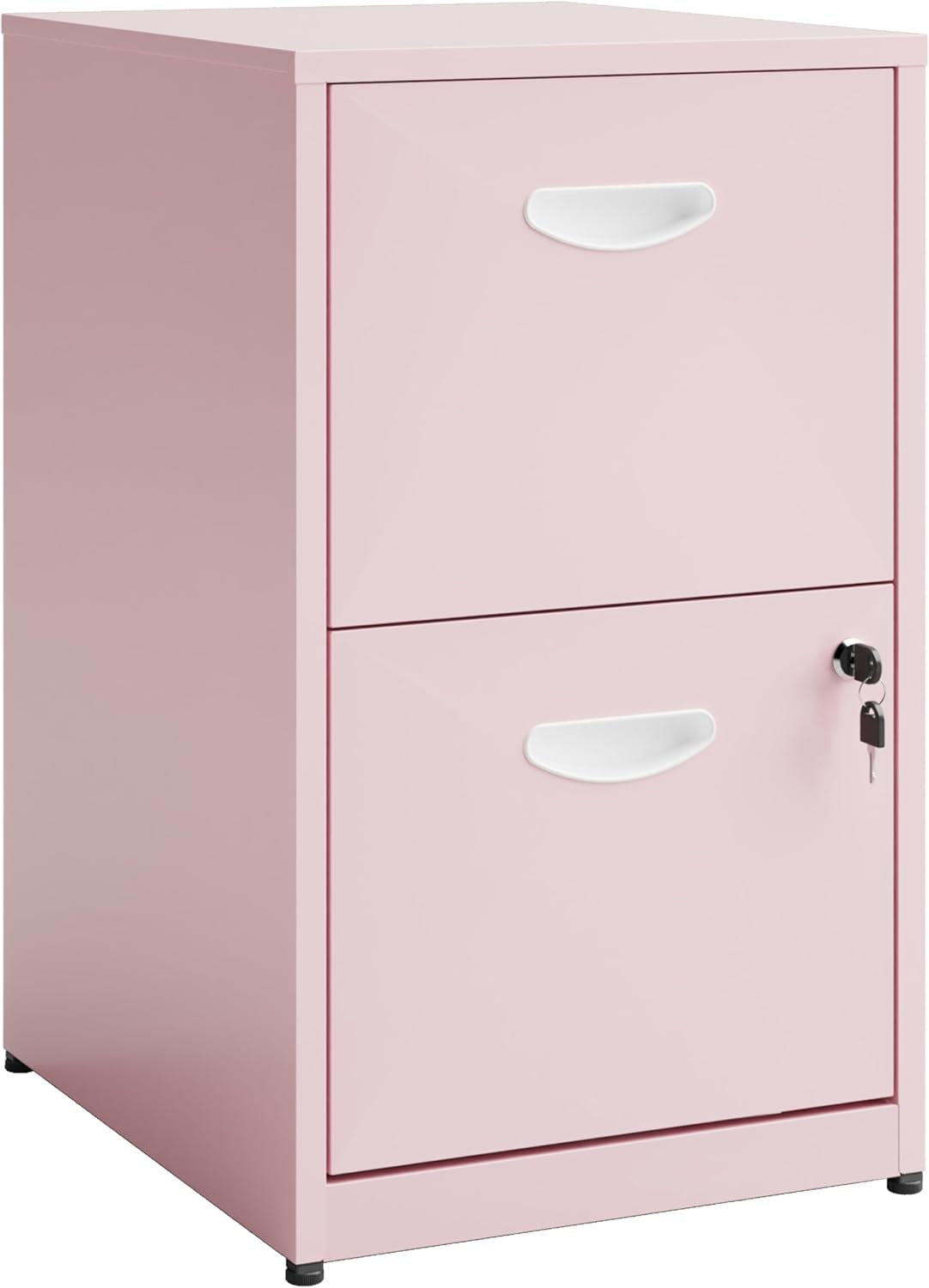 Pink Under Desk File Cabinet, 2 Drawer Locking Cabinet for Home Office ...