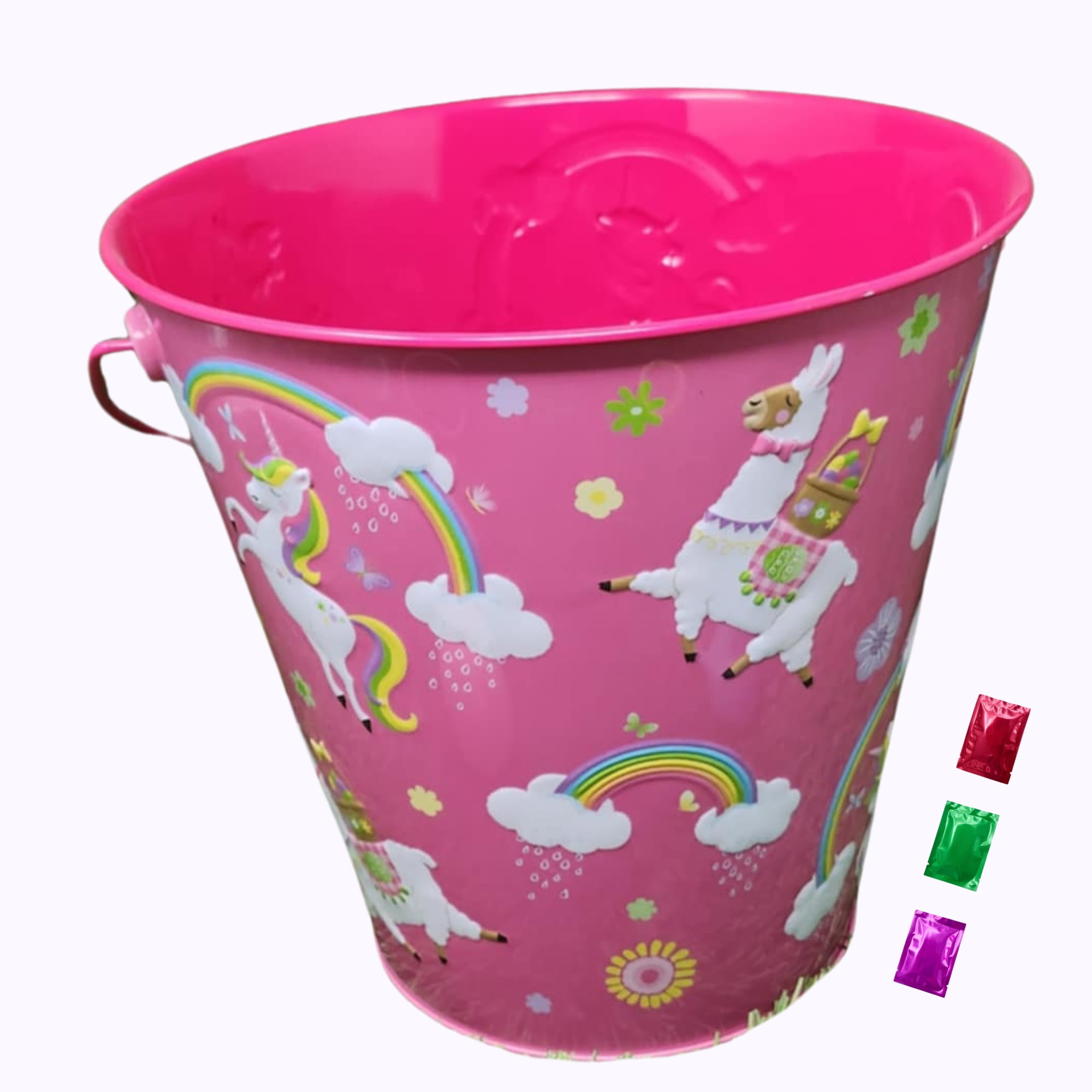 Pink Unicorn Easter Tin Bucket 1Pc, Cute Empty Easter Pail for Kids Egg ...