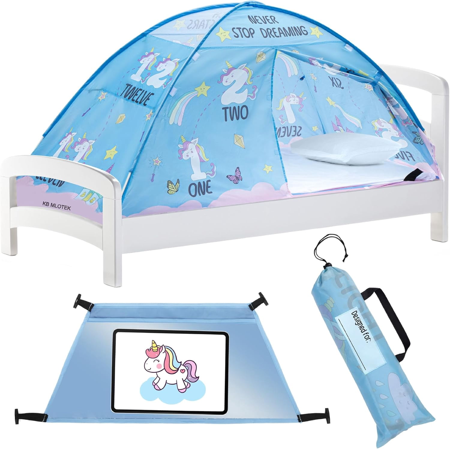 Pink Unicorn Twin Bed Tent for Kids Indoor Fort - Magical Dream Tents ...