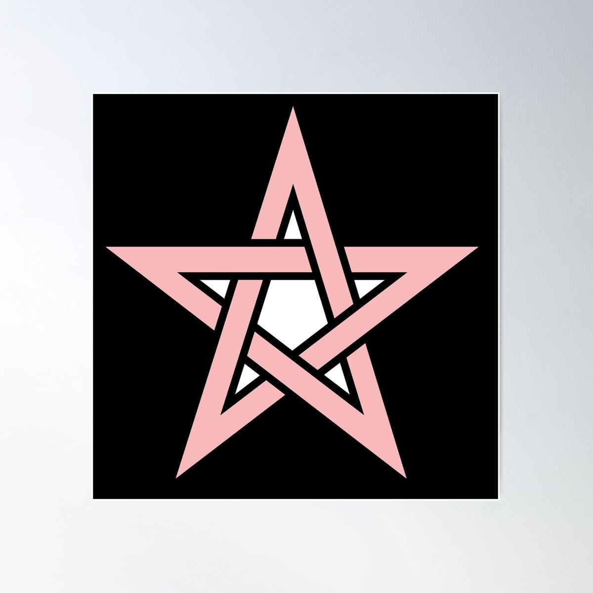 Pink Upright Pentacle Pentagram Witchcraft And Wicca Poster Wall Art ...