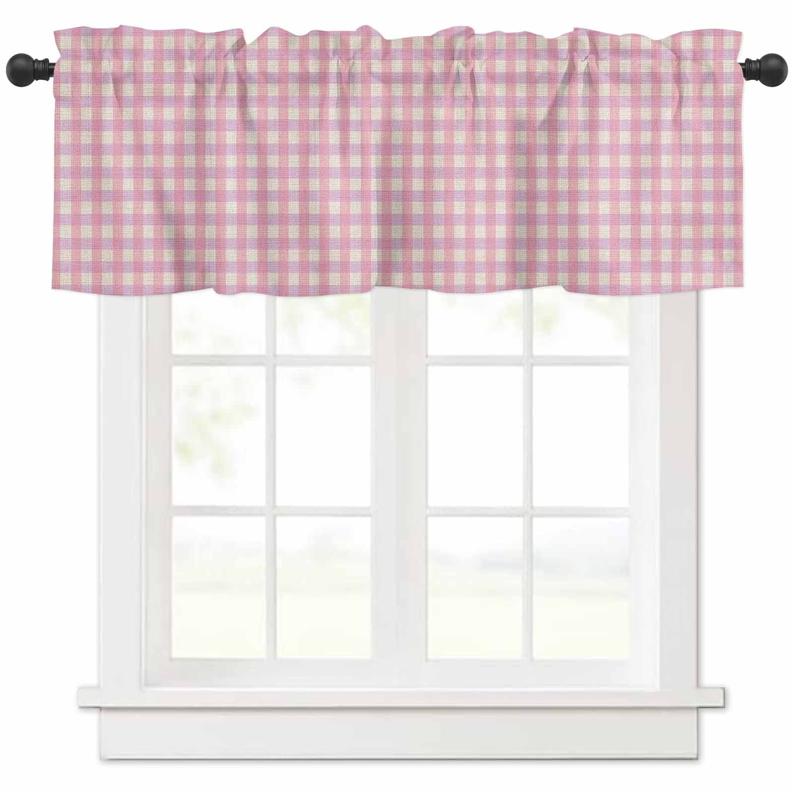Pink Valances for Windows Farmhouse Kitchen Curtains Valances Rod ...